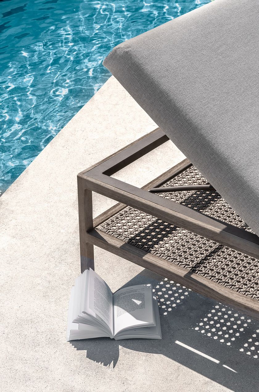 GRAND LIFE Recliner teak sun lounger By Ethimo | design Christophe Pillet