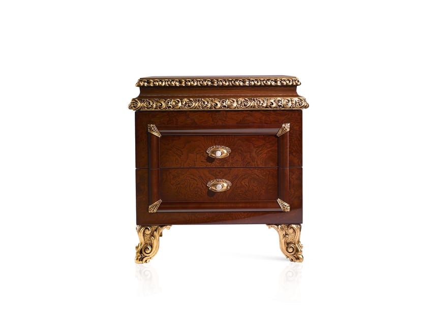GRAND ROYAL Rectangular bedside table with drawers By A.R. Arredamenti