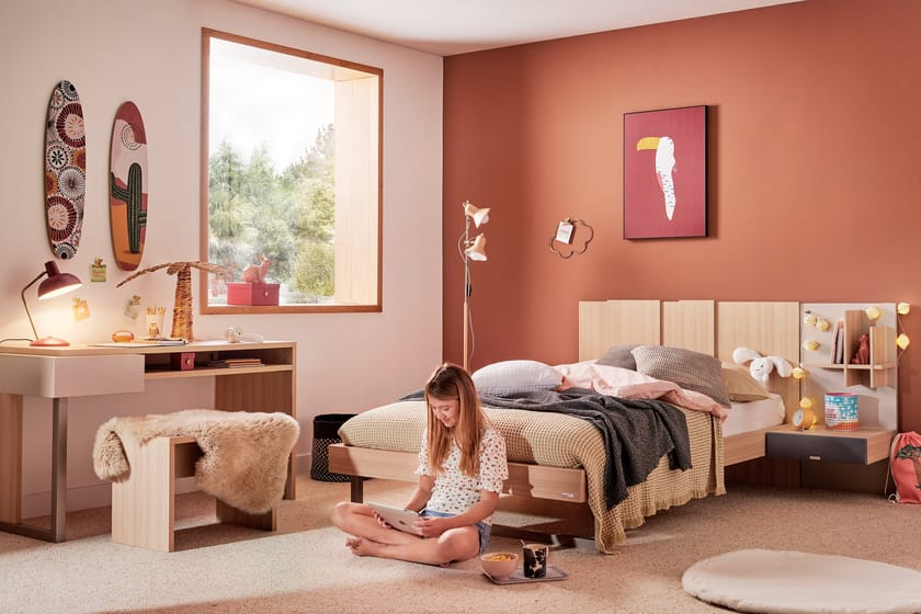 Melamine-faced chipboard kids single bed GRAPHIC By GAUTIER