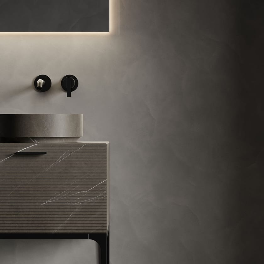 GRATE Floor-standing single marble vanity unit with drawers By INBANI ...