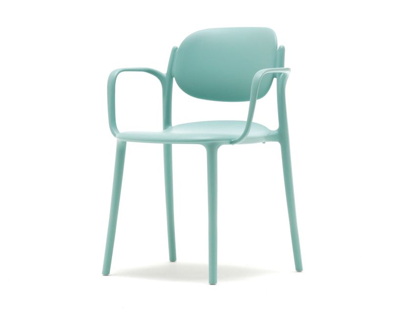 GREEN - BOY | Chair with armrests Stackable polypropylene chair with ...