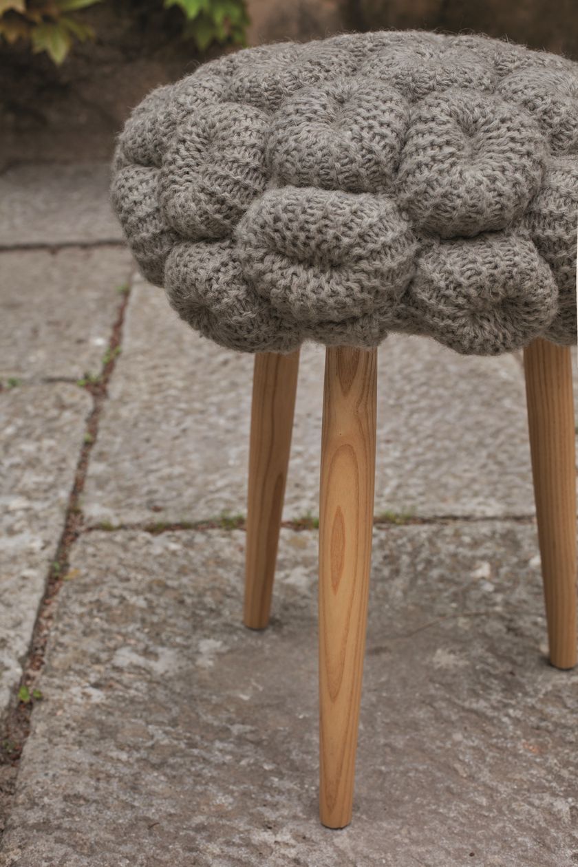 GREY KNITTED STOOL stool By GAN