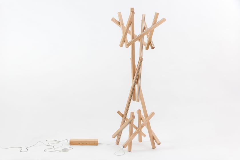 LED wooden floor lamp GROOT By NEXT LEVEL DESIGN STUDIO