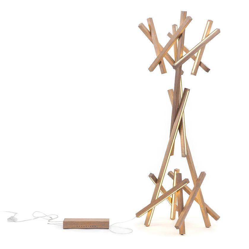 LED wooden floor lamp GROOT By NEXT LEVEL DESIGN STUDIO