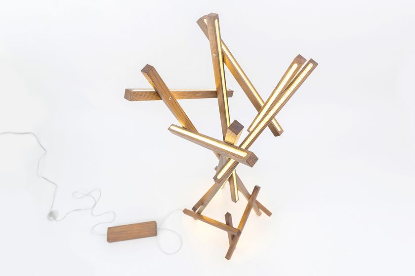 LED wooden floor lamp GROOT By NEXT LEVEL DESIGN STUDIO