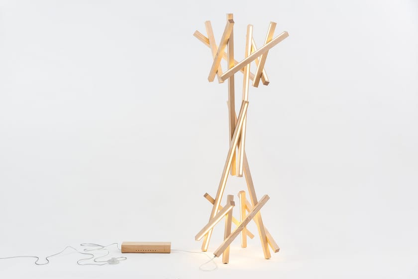 LED wooden floor lamp GROOT By NEXT LEVEL DESIGN STUDIO