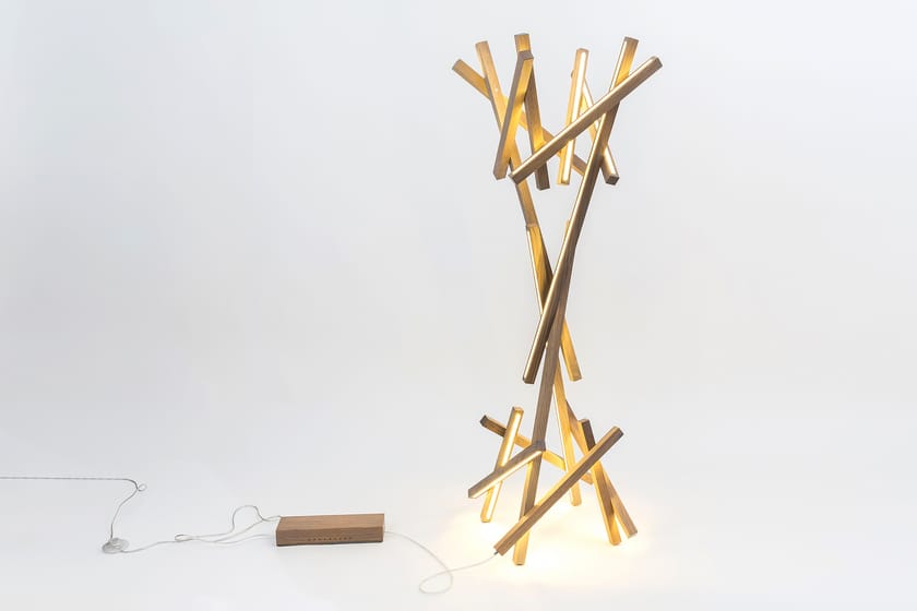 LED wooden floor lamp GROOT By NEXT LEVEL DESIGN STUDIO