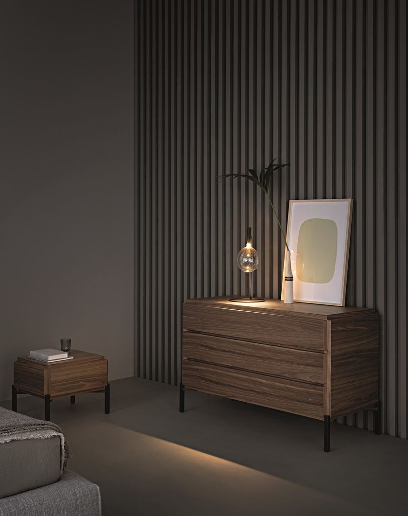 GROOVE Wooden bedside table with drawers By Bonaldo | design Mauro ...