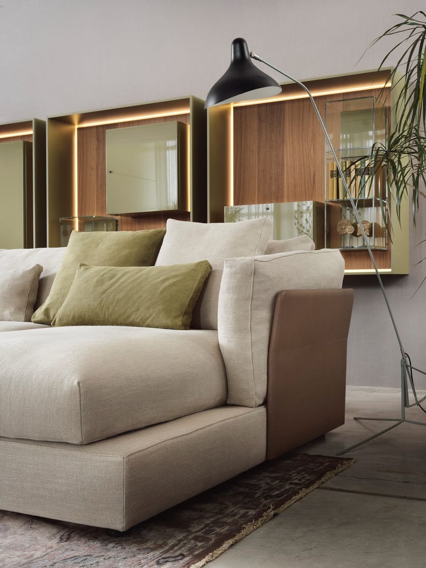 Corner sectional modular fabric sofa GROOVY By Lema