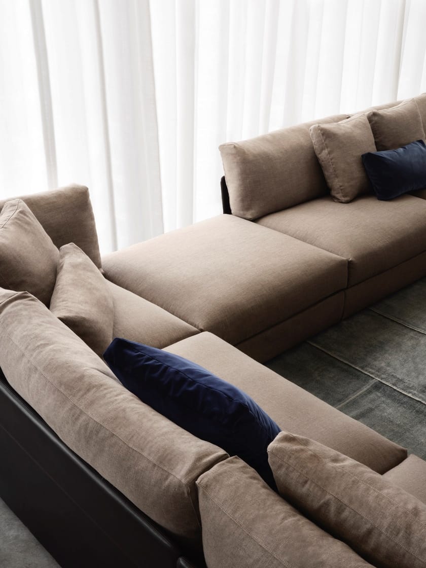 Corner sectional modular fabric sofa GROOVY By Lema