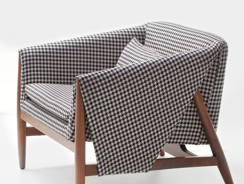 GROSS Fabric armchair with armrests By ENNE | design Marconato & Zappa