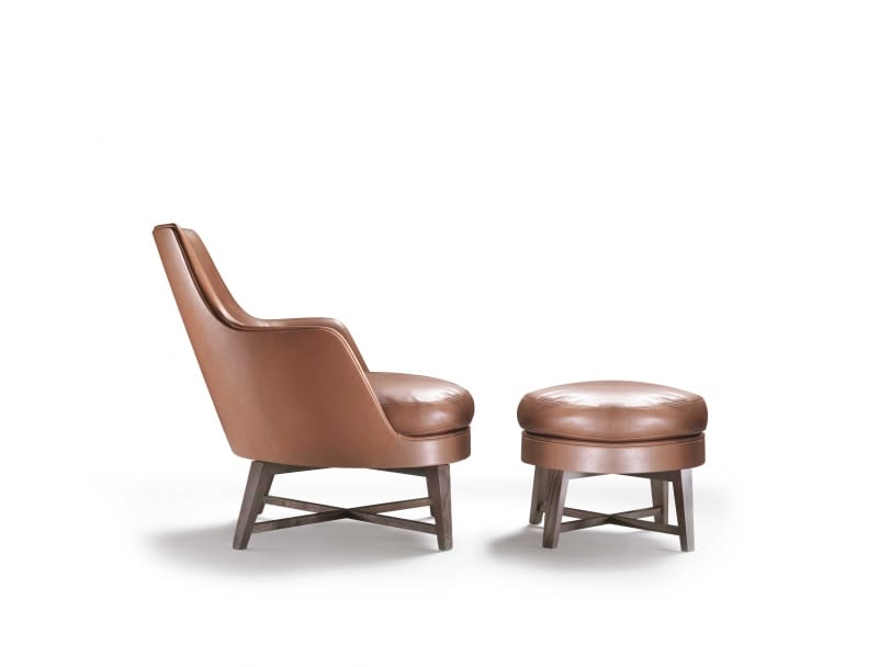GUSCIO - GUSCIO SOFT Leather armchair with armrests By Flexform ...