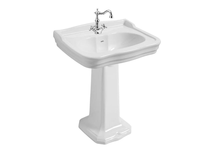 DENVER PODV08 + PODV07 Pedestal ceramic washbasin By Gaia Mobili