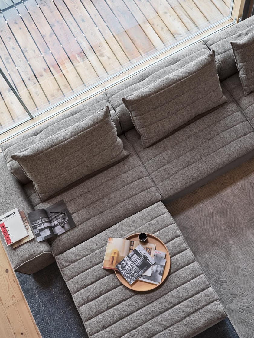 SAMET HIGH A 4 seater corner fabric sofa By Gervasoni