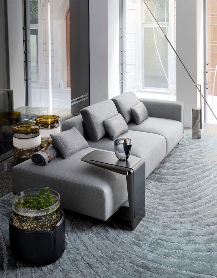 PLOTO Metal and wooden side table By Giorgetti