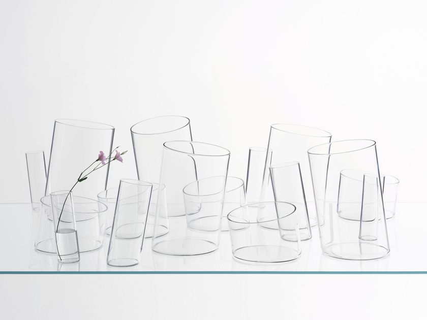 BOW Round Borosilicate glass vase By Glas Italia