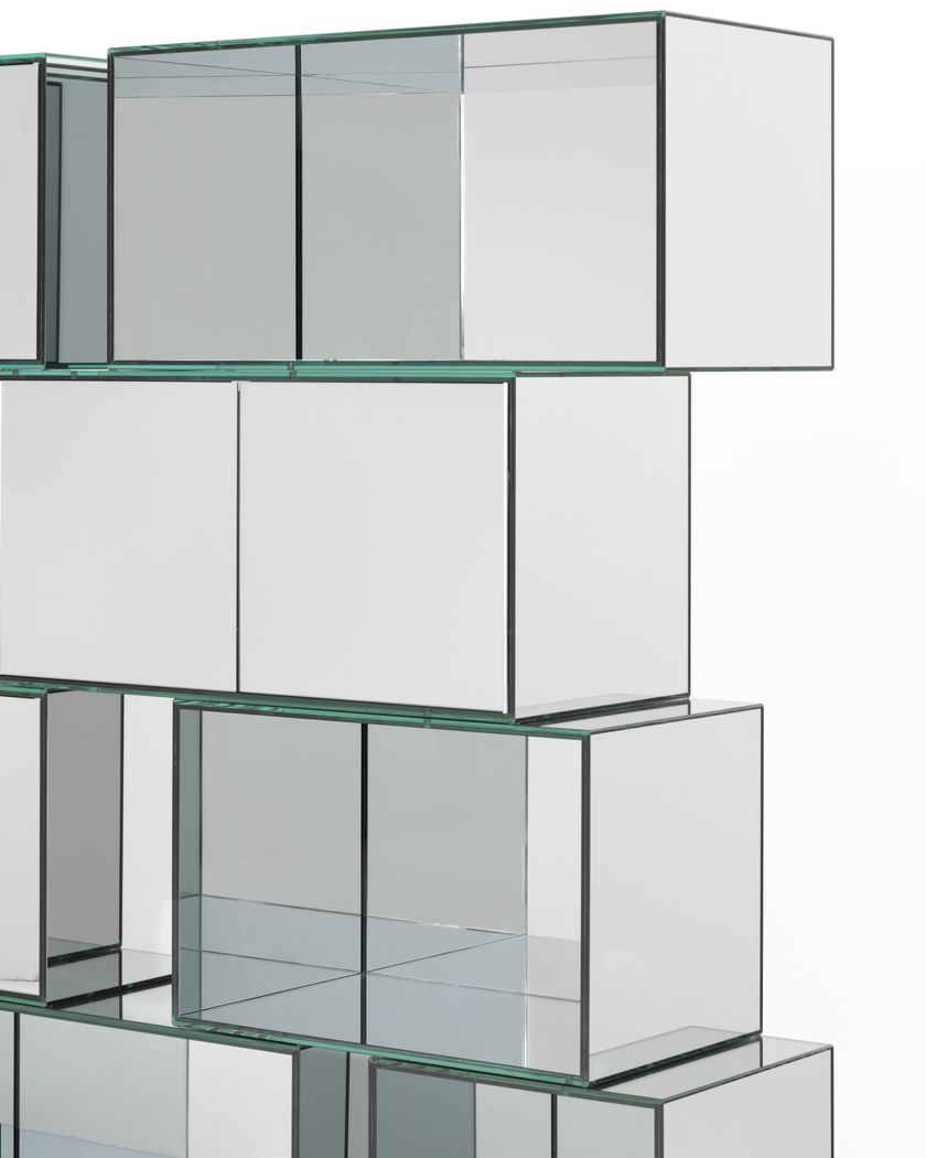 QUANTUM Modular crystal bookcase By Glas Italia | design Piero Lissoni