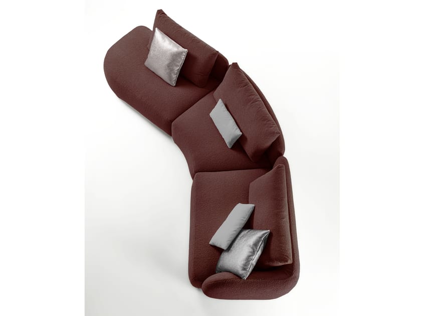 DUEPUNTOZERO Modular curved fabric sofa with removable cover By Gruppo Fox