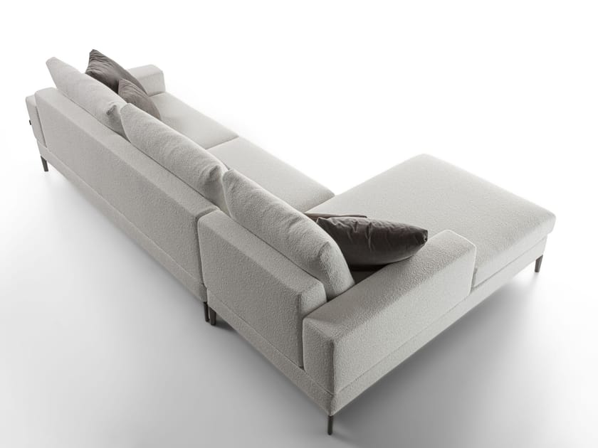 GRAN MILANO Divano sfoderabile componibile in tessuto con chaise longue ...