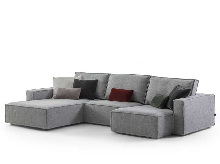SLAID Sofá reclinable de 3 plazas de tela con chaise-longue By Gruppo Fox