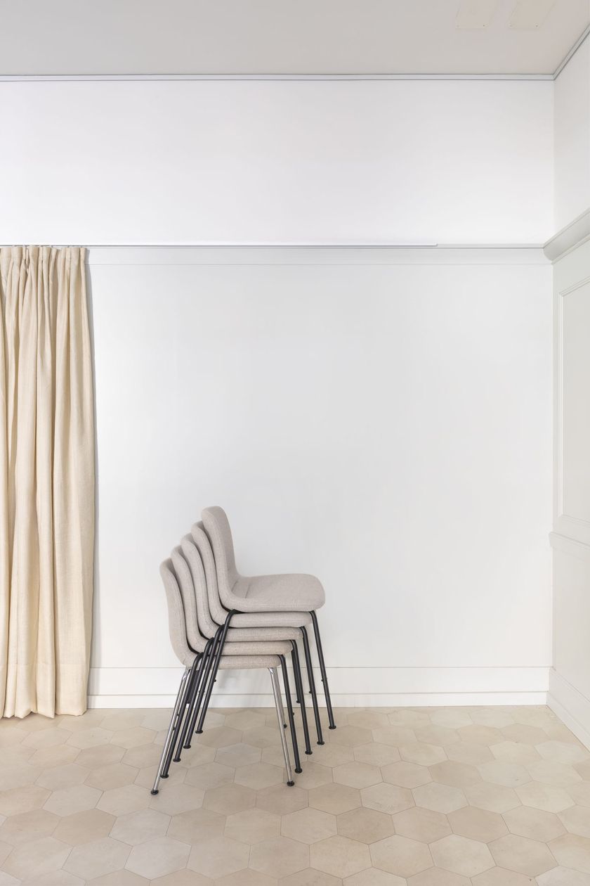 HAL SOFT TUBE STACKABLE Upholstered stackable fabric chair By Vitra ...