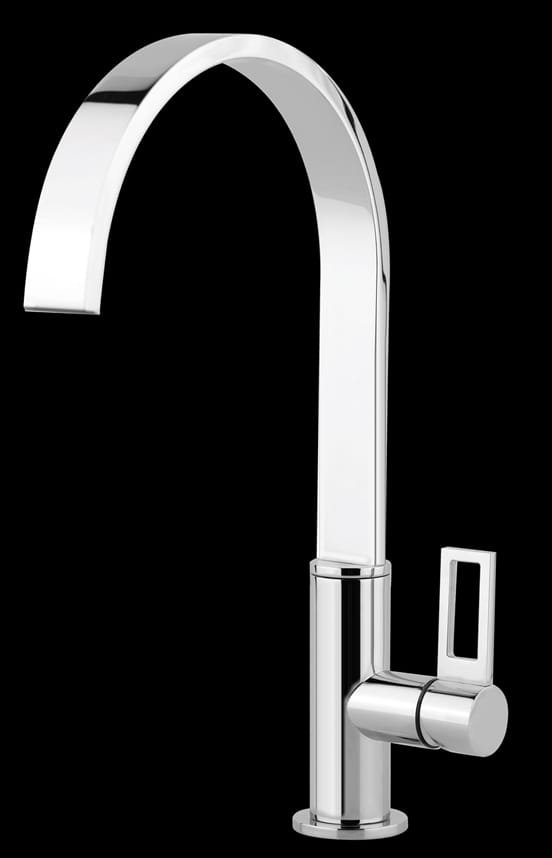 Chrome-plated kitchen mixer tap with swivel spout HALF CIRCLE By Foster