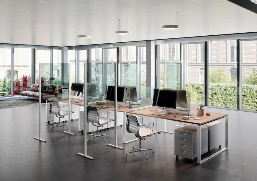 HALT COVID | Free standing protective barrier Halt Covid Collection By Samo