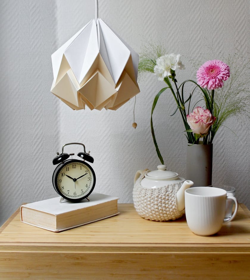 Handmade paper pendant lamp HANAHI SMALL BICOLOR By Tedzukuri Atelier