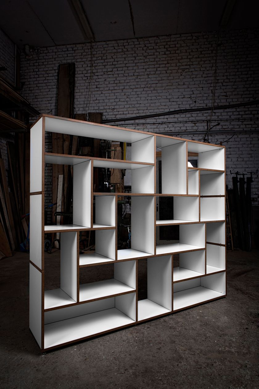 Open modular MDF bookcase HANIBAL By Tojo Möbel design FLOID Product Design