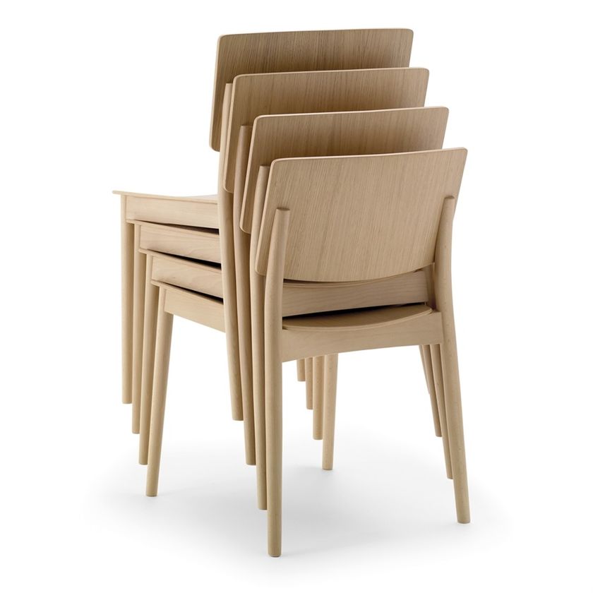 Sedia impilabile in legno HAPPY SI0374 Collezione Happy By Andreu World ...