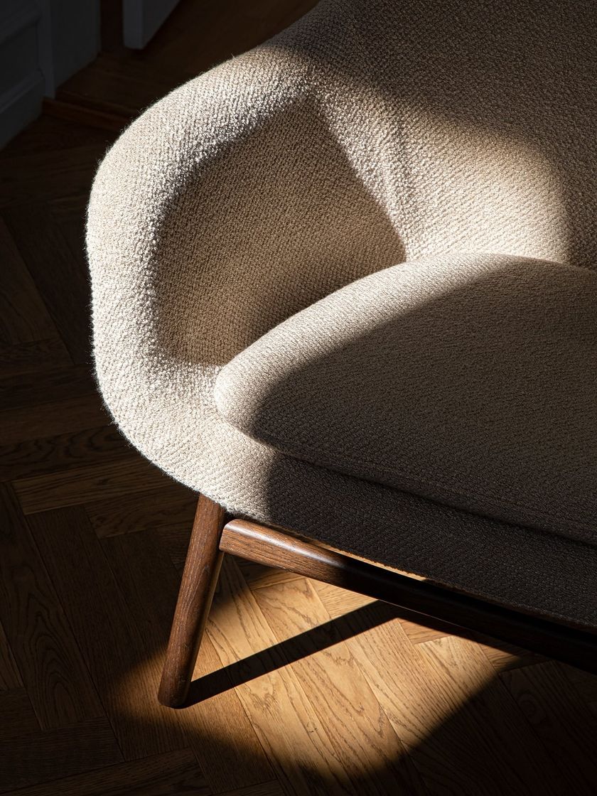 HARBOUR LOUNGE CHAIR Upholstered easy chair with armrests By MENU ...