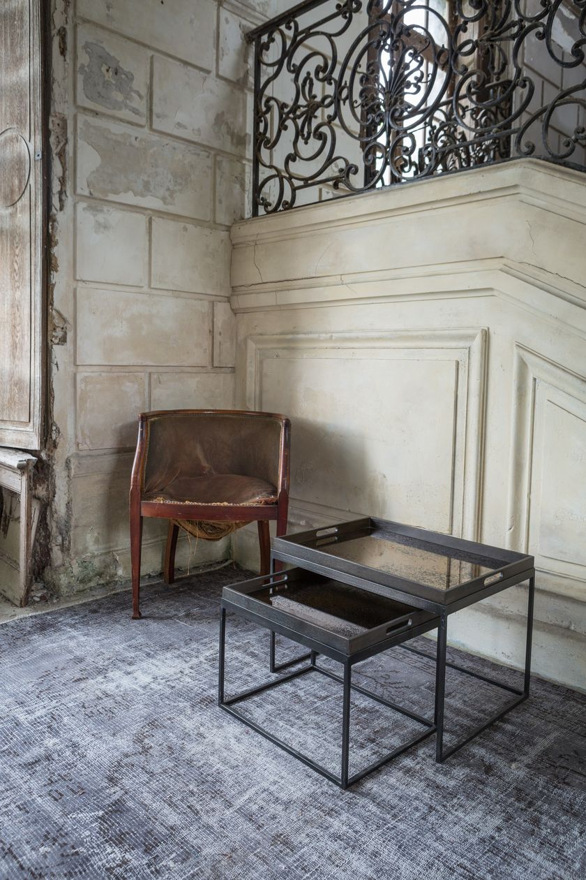 HEAVY AGED BRONZE MIRROR | Rectangular tray Classic Collection By Notre Monde design Dawn Sweitzer