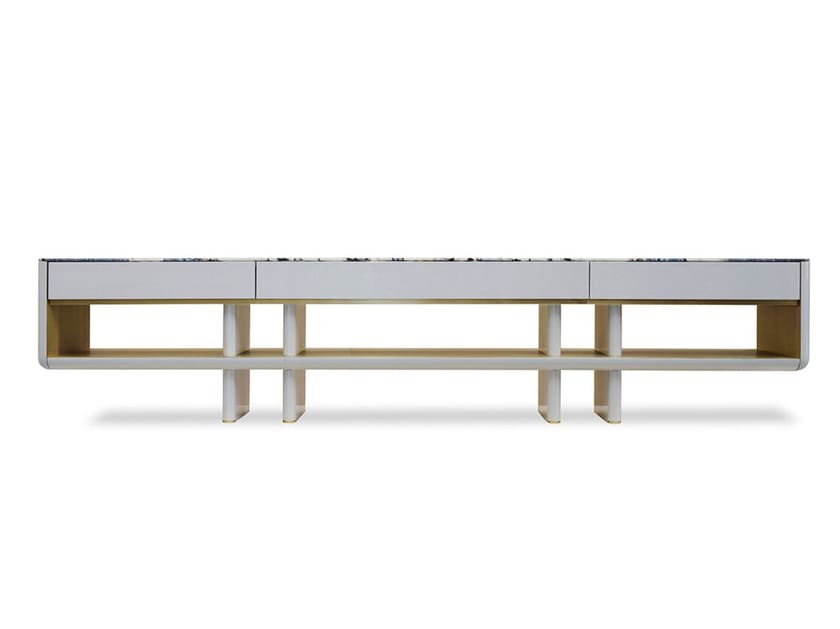 BRIDGE Double-sided wooden sideboard with drawers By HESSENTIA ...