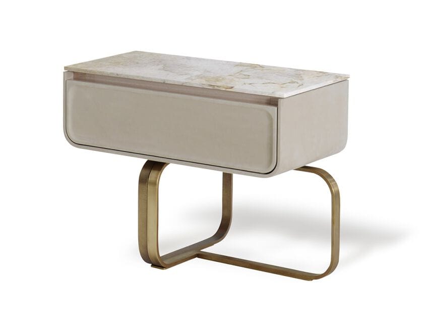 NOVA Rectangular marble bedside table By HESSENTIA | design Luca Erba