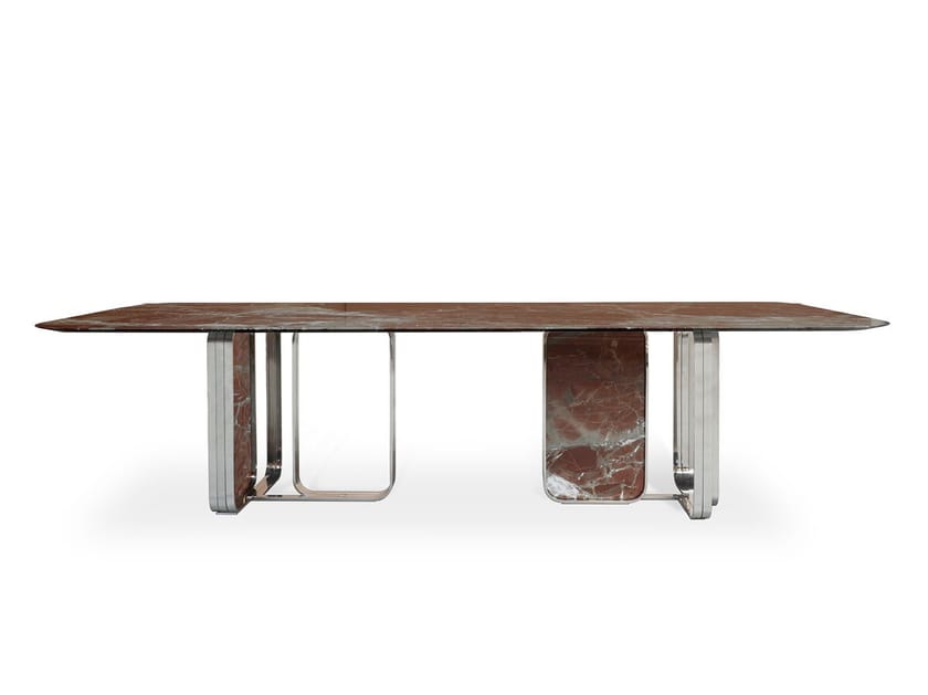NOVA Rectangular marble dining table By HESSENTIA | Cornelio Cappellini | design Luca Erba