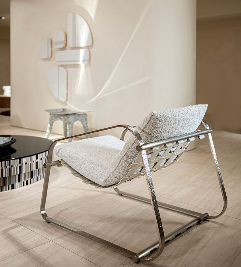 PAULINE Sled base fabric armchair with armrests By HESSENTIA | Cornelio ...