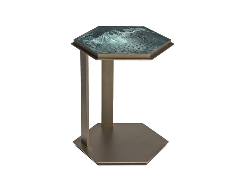 HEX Hexagonal metal side table By Shake