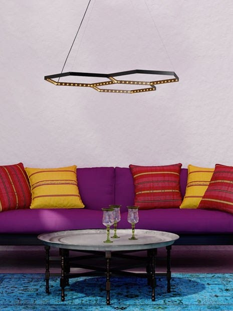 LED direct light indirect light steel pendant lamp HEXA 3 By Le Deun ...