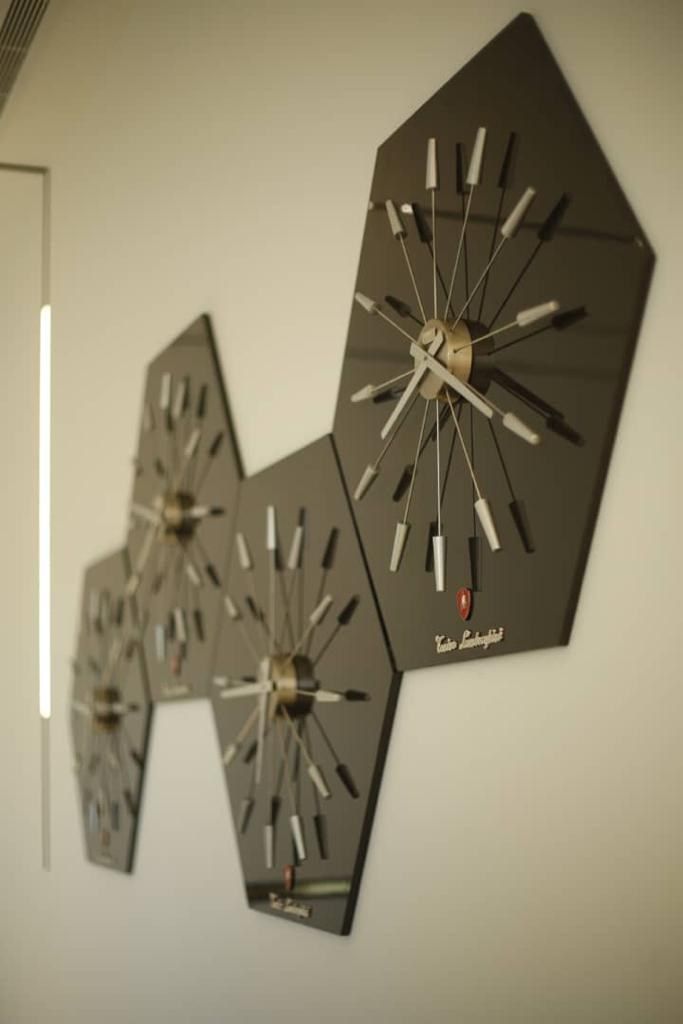 HEXAGON DIAMANTE | Clock Wall-mounted leather clock By Tonino ...