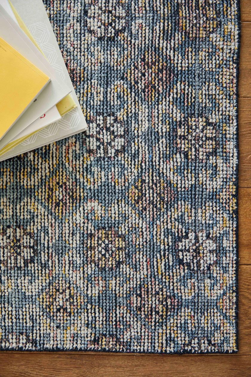 Patterned handmade rectangular wool rug HIDRAULIC By GAN