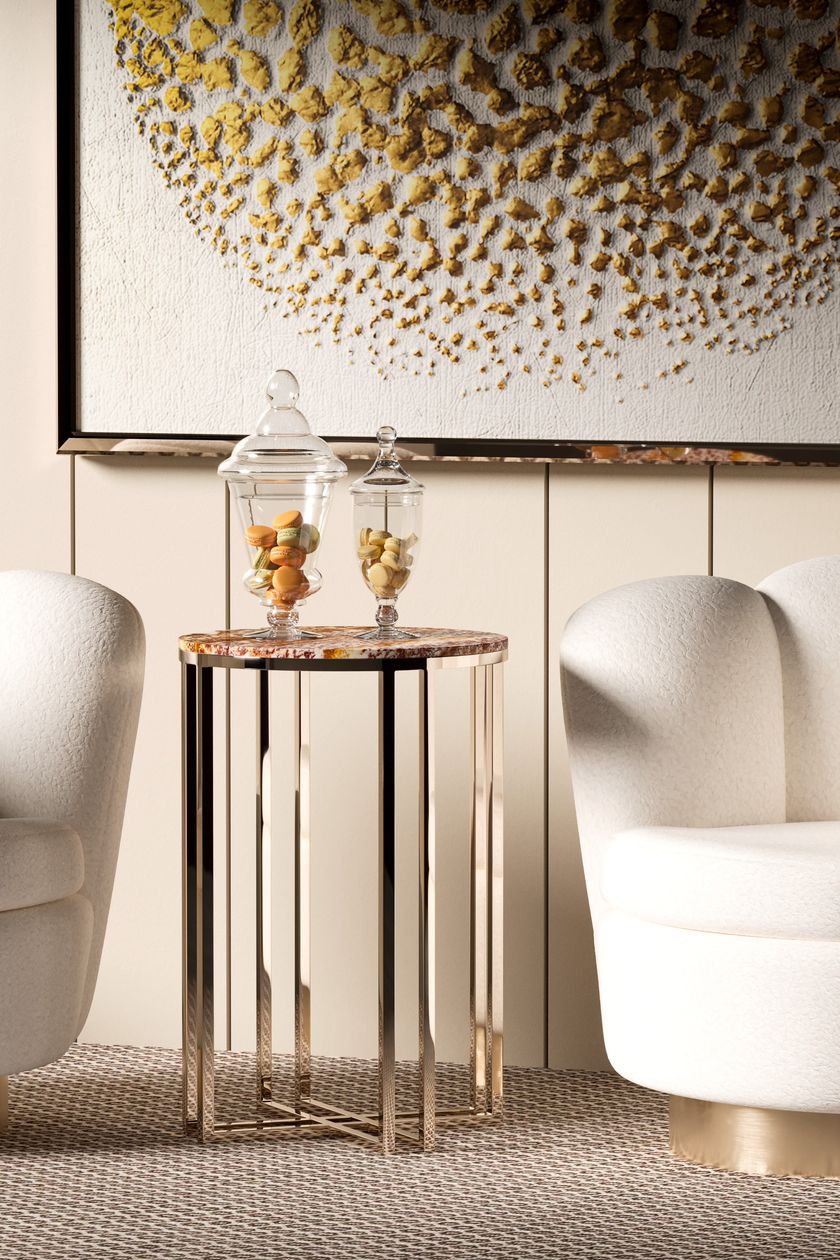 Round coffee table HIGH COFFEE TABLE IN ONYX FANTASTICO By Valsecchi Marmi