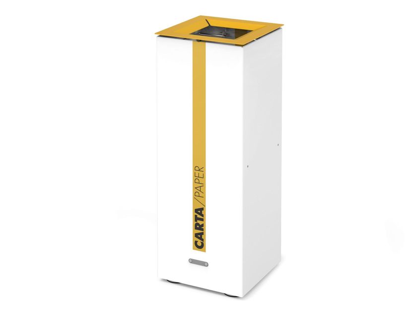Plate litter bin with lid for waste sorting HILL By Metalco