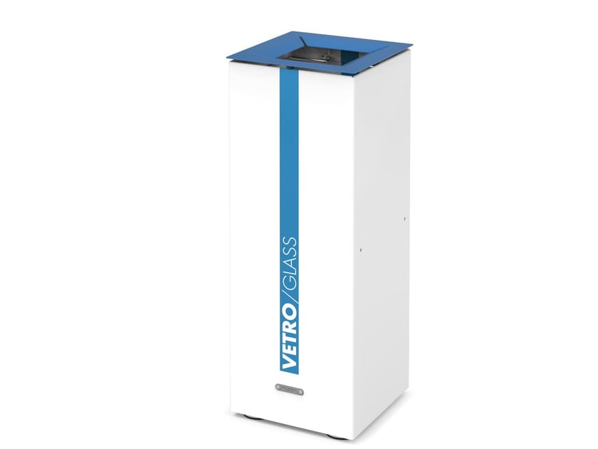 Plate litter bin with lid for waste sorting HILL By Metalco