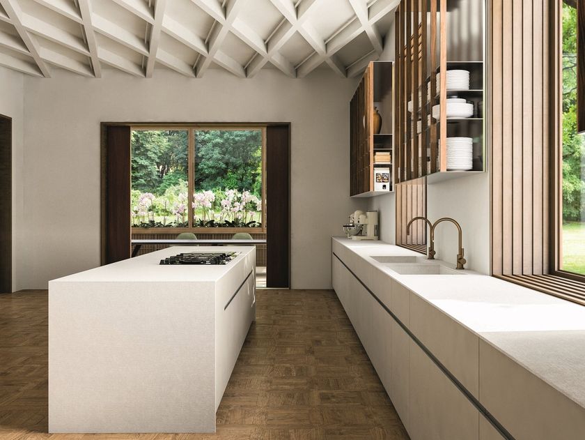 Wooden fitted kitchen with island @HOME 01 THE CLASSICAL @Home ...