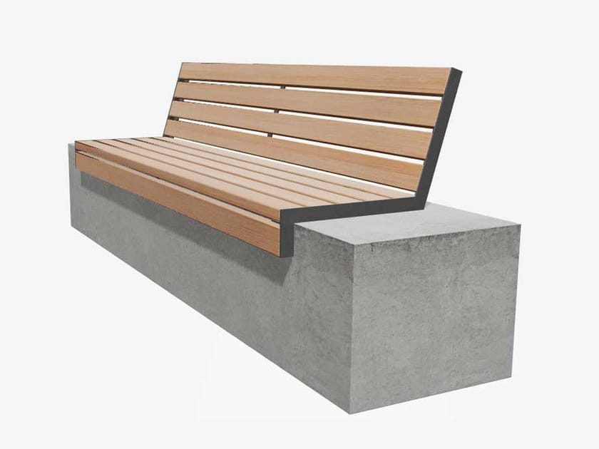 HOP HOP WALL | Bench with back Steel and wood bench with back By miramondo