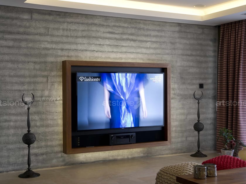 Indoor/outdoor glass-fibre 3D Wall Cladding with concrete effect ...