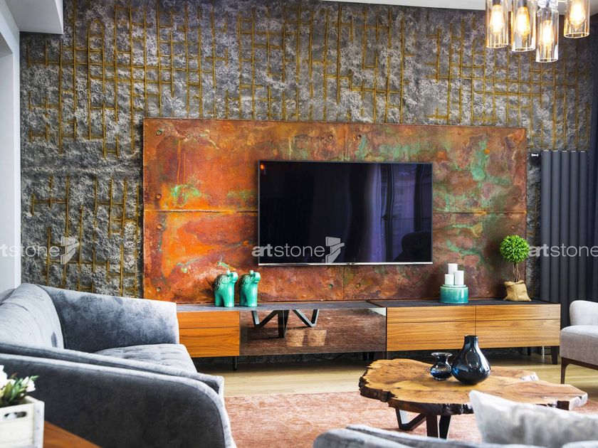 HORMIGON PLUS OXIDO Indoor/outdoor glass-fibre 3D Wall Panel with ...