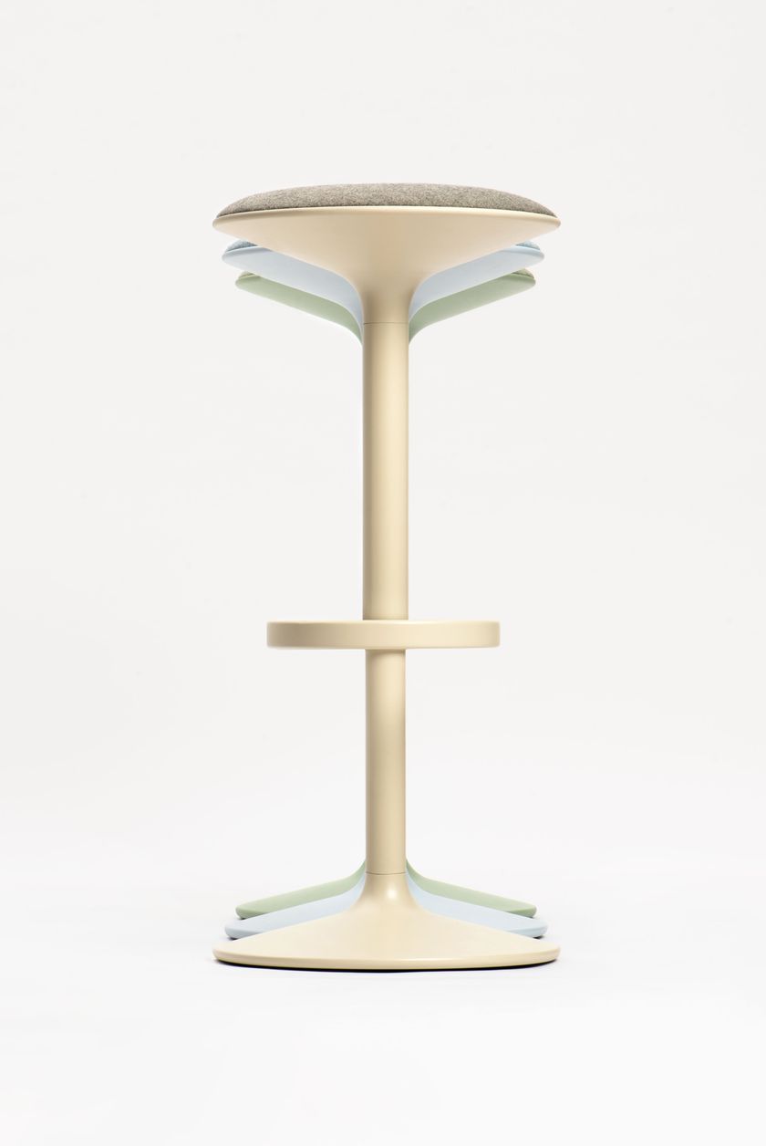 Aluminium barstool with footrest HULA BQ2795 By Andreu World design ...