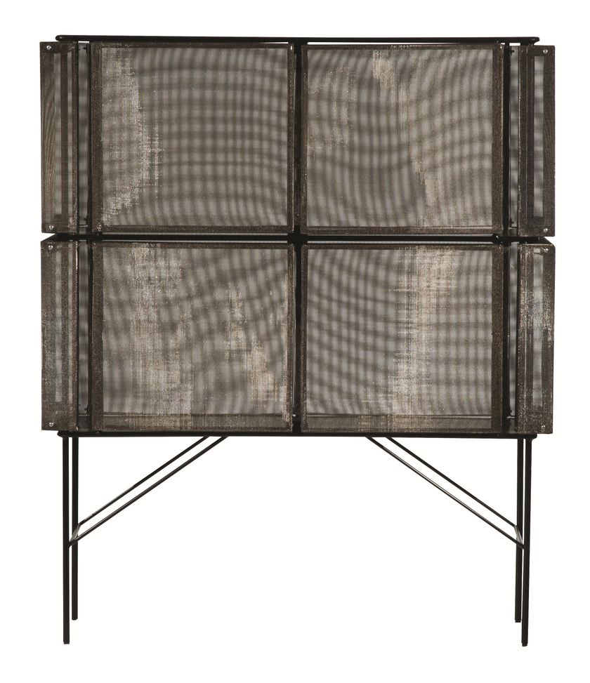 Steel highboard with doors HYBRID By ROCHE BOBOIS design Meike Harde