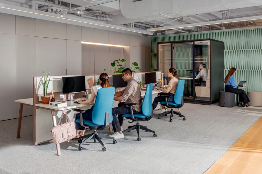 INTUITY Sectional multiple melamine office workstation with desk ...